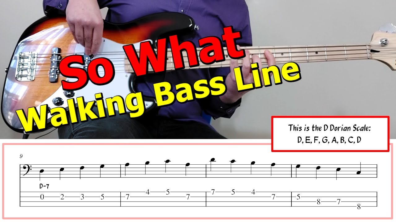 "So What" by Miles Davis Walking Bass Line 🎵 Bass Guitar Lesson 🎸 - YouTube
