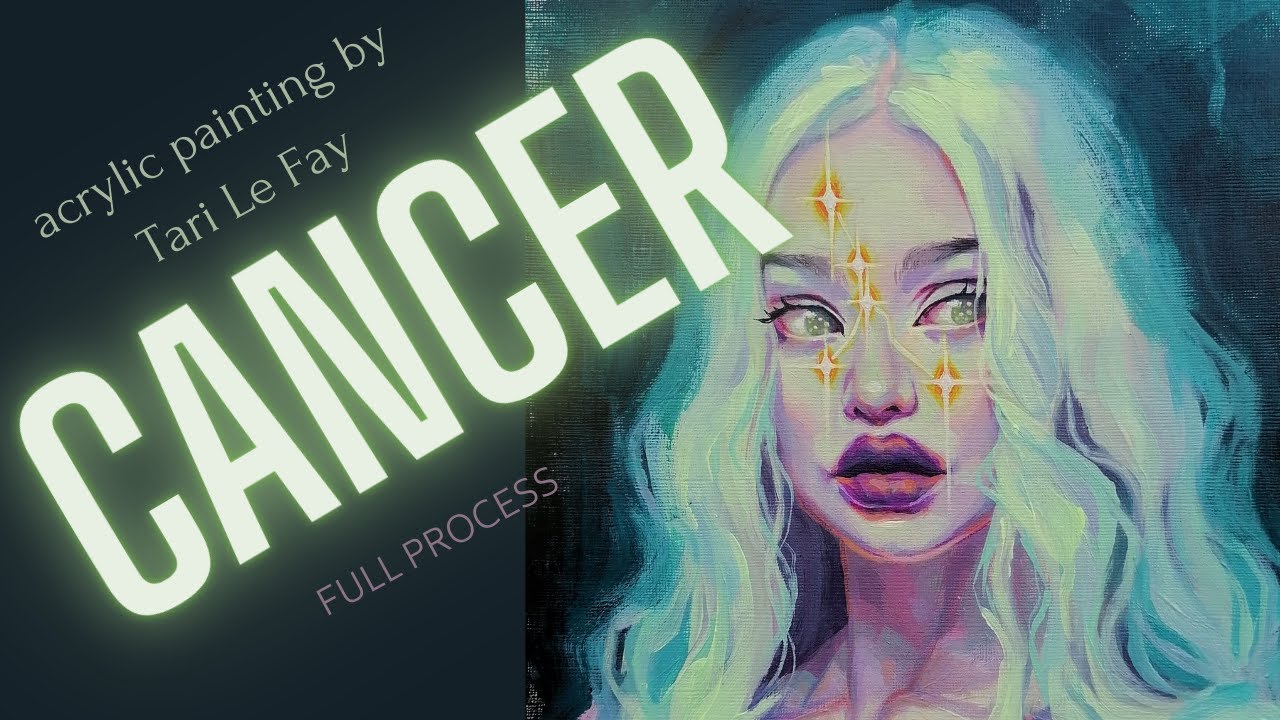 Cancer - Zodiac themed painting - full process - YouTube
