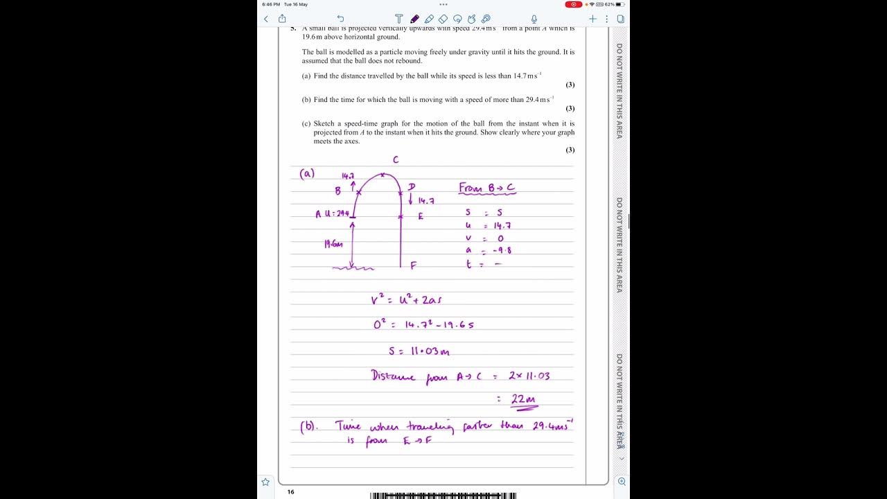IAL Edexcel Oct 2022 M1 Q5, Kinematics, Speed-Time graphs, Nick Peters - YouTube