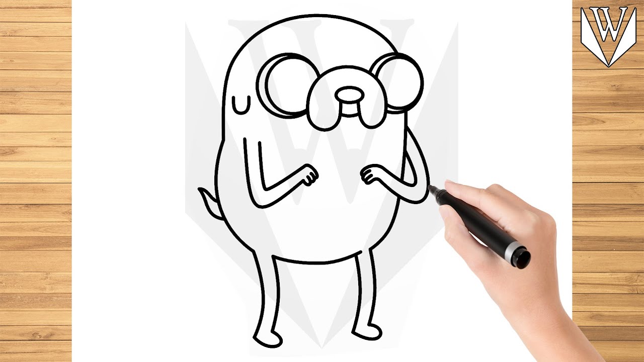 How to draw JAKE Adventure Time Step by step Tutorial | Free Download ...