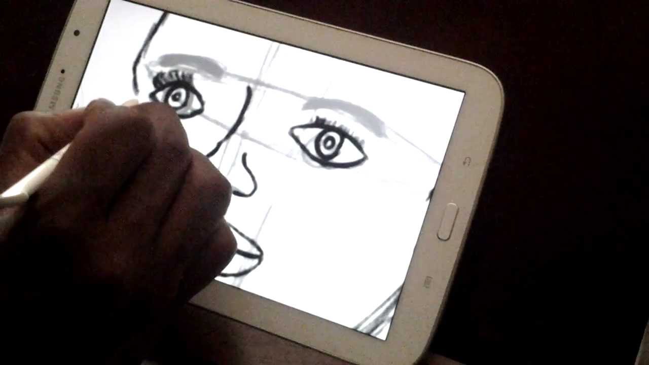 Art class #2 part 2 drawing with the samsung galaxy - YouTube