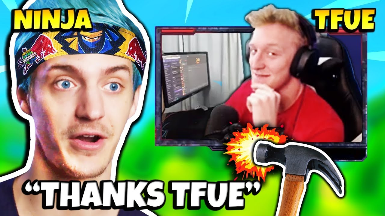 NINJA REACTS TO TFUE HIS GAME BREAKING BUILDING GLITCH | Fortnite Daily ...