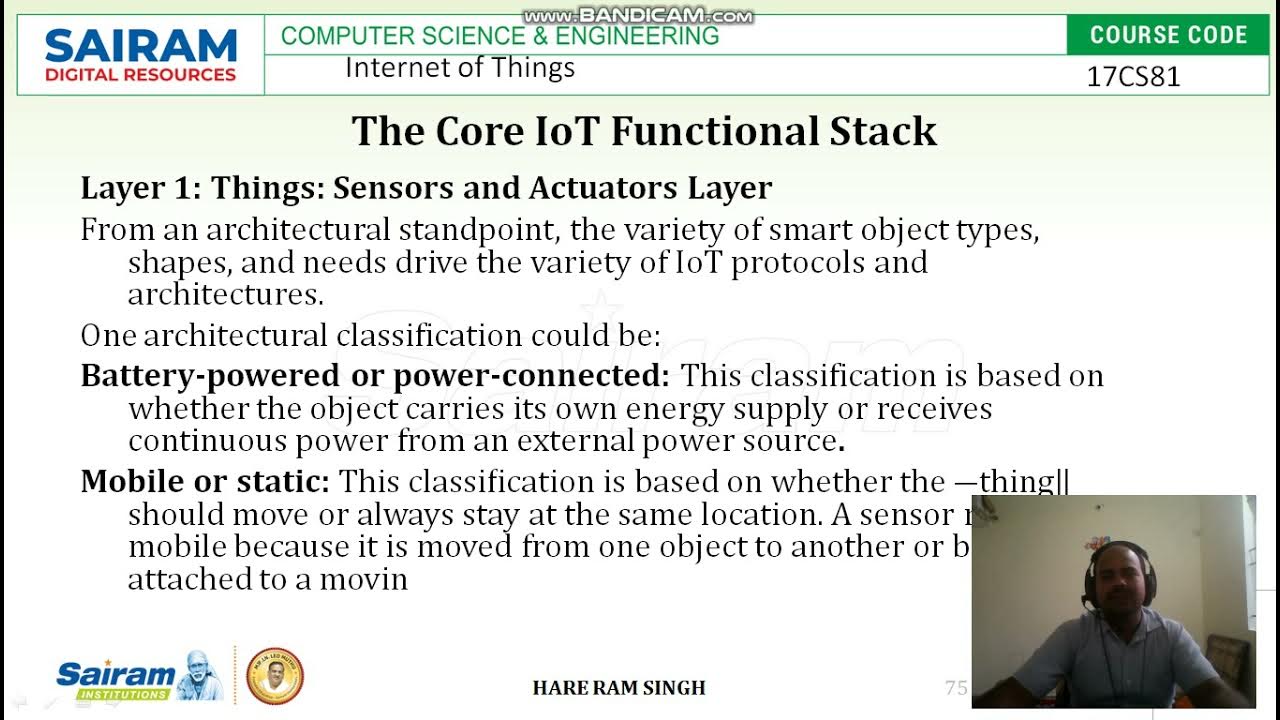 Lecture Video 1 17CS81 Module1 IoT Functional Stack Hare Ram Singh ...