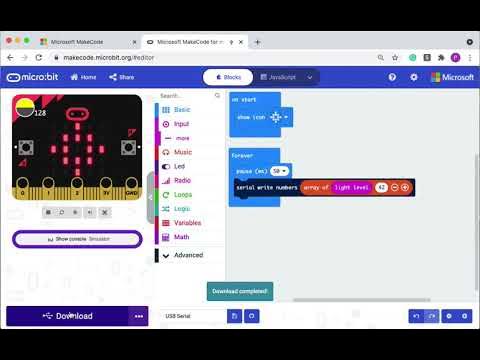 Use microbit serial to datalog sensor - YouTube
