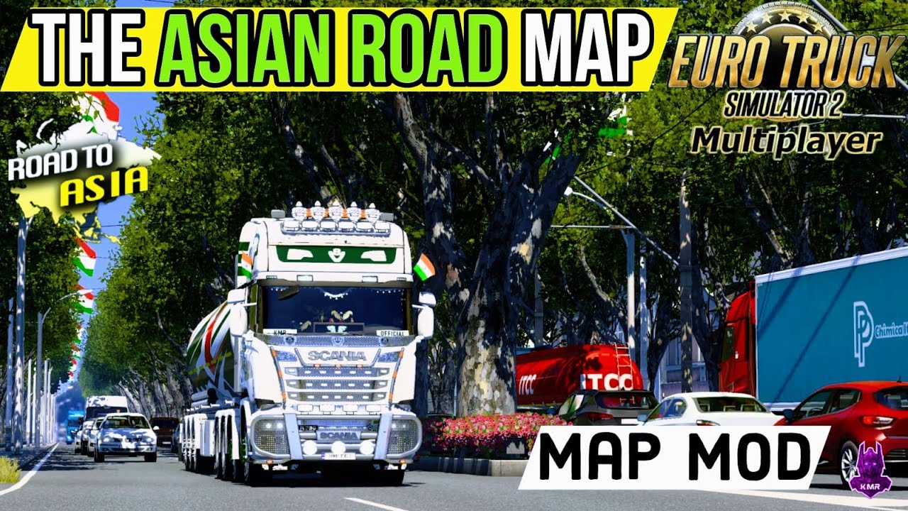 Euro Truck Simulator 2 Multiplayer Live | MAP Mod | Road To Asia Map ...