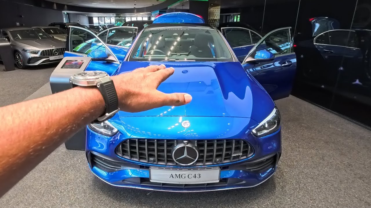 POV! Mercedes-AMG C43 in Spectral Blue & Artico Leather Black - YouTube