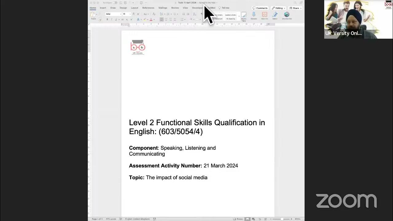 NCFE L2 FiE- SLC TEST- 11/04- (RS) - YouTube