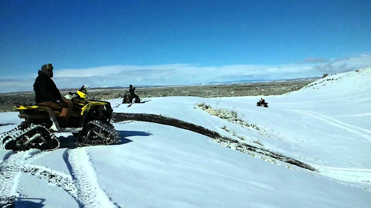 Epic and Ultimate Wheelie on a four wheeler! 750 with tracks - YouTube