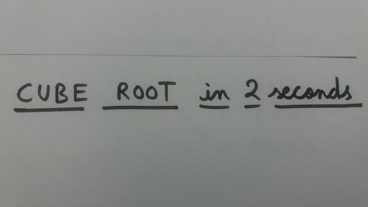 CUBE ROOT TRICK, solve in just 2 seconds(Competitive Exam) - YouTube