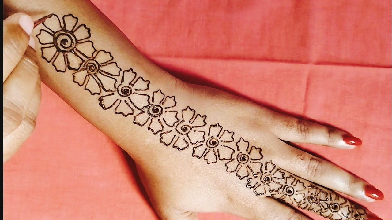 Basic backhand Mehndi design2024lNew style Simple Mehndi design ...