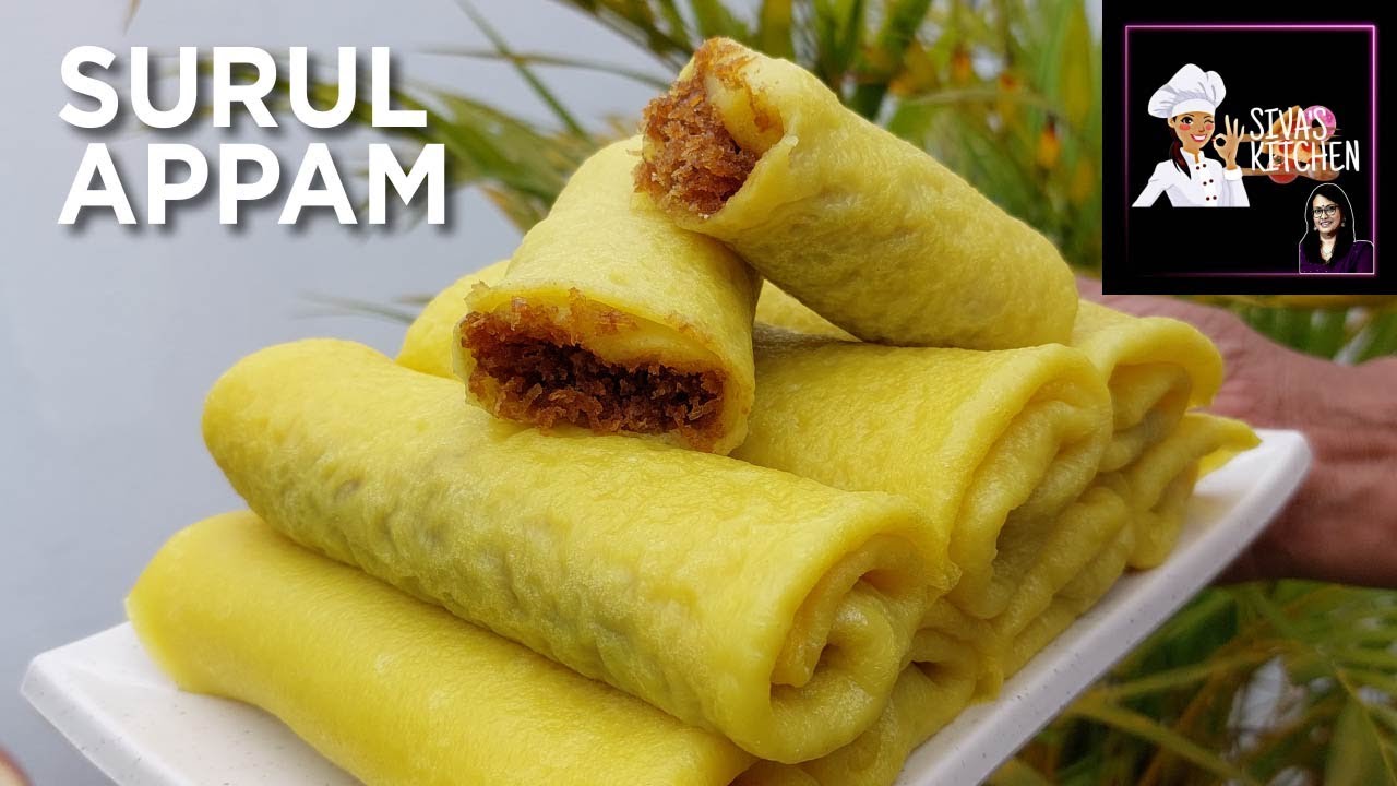 EGGLESS SURUL APPAM ( KUIH KETAYAP) - YouTube