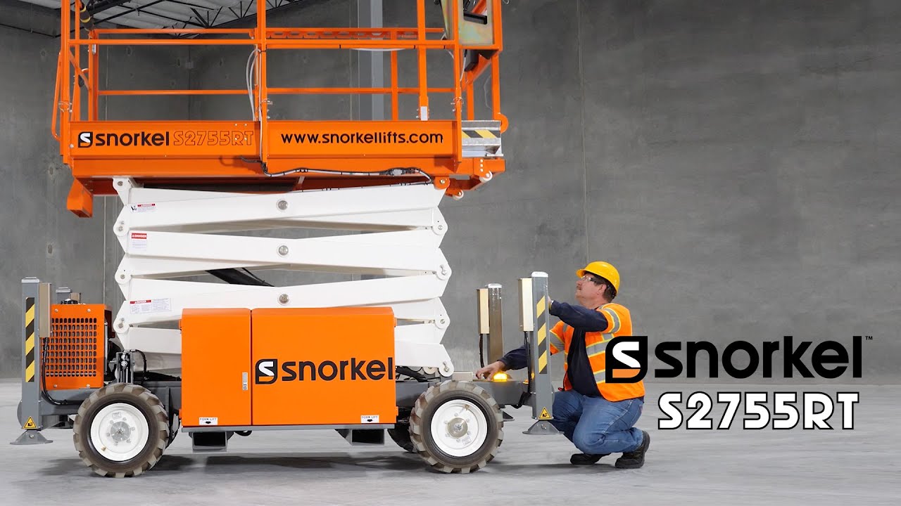 Snorkel S2755RT Rough Terrain Scissor Lift - Product Feature - YouTube