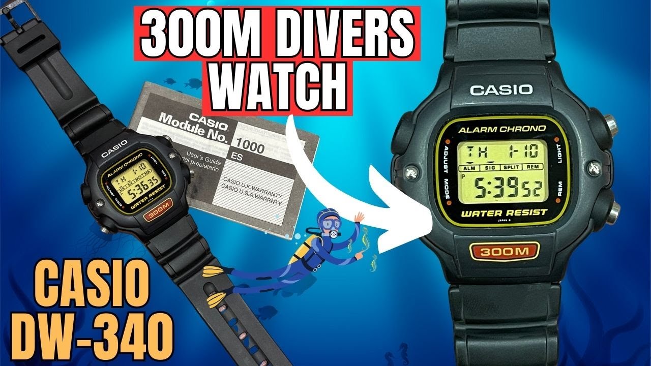 This 1993 casio has a 300m diving range DW-340 - YouTube