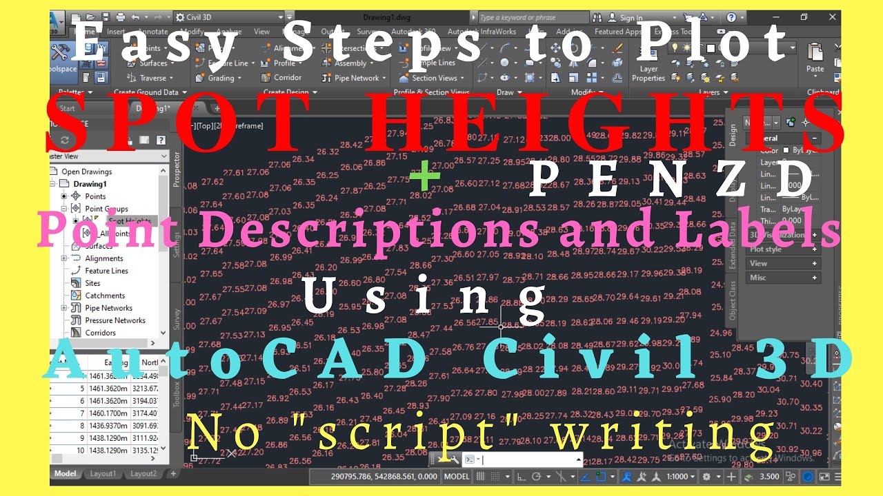 How to Plot Spot Heights and Point Labels Descriptions in AutoCAD Civil ...