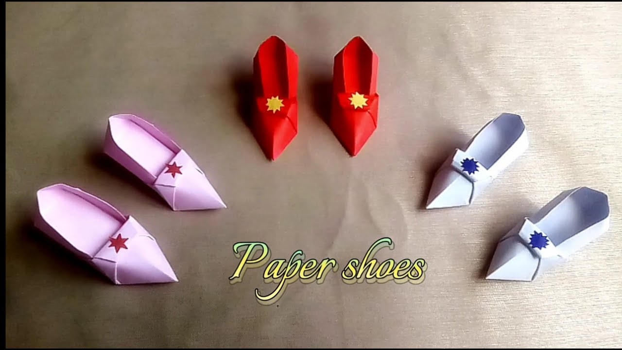 How to make an origami shoe / DIY mini paper high heels /Mini paper ...