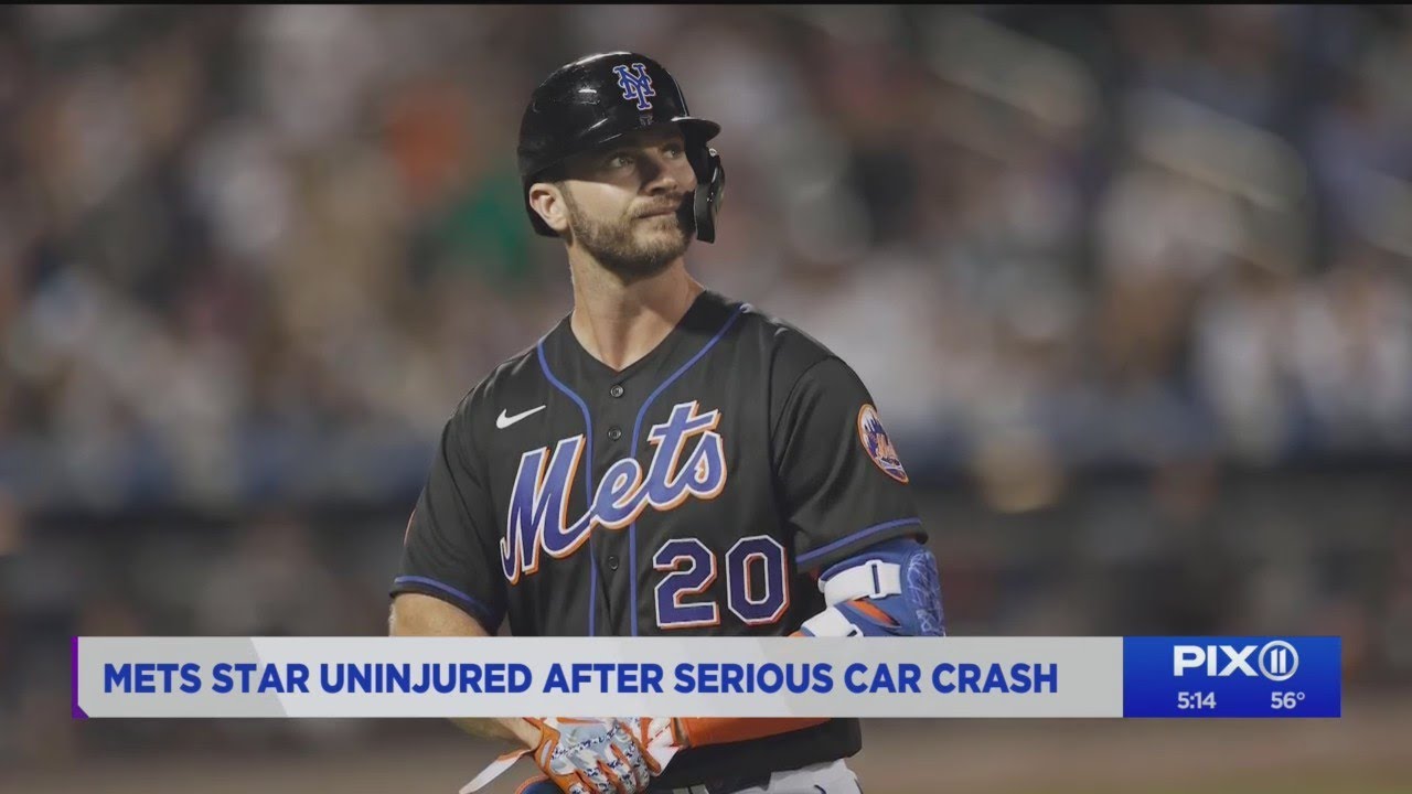 Mets star uninjured after car crash - YouTube