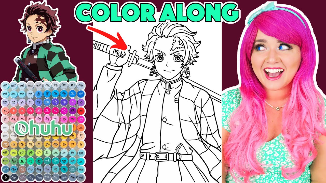 Color Tanjiro Kamado from Demon Slayer With Me | COLOR ALONG WITH KIMMI ...