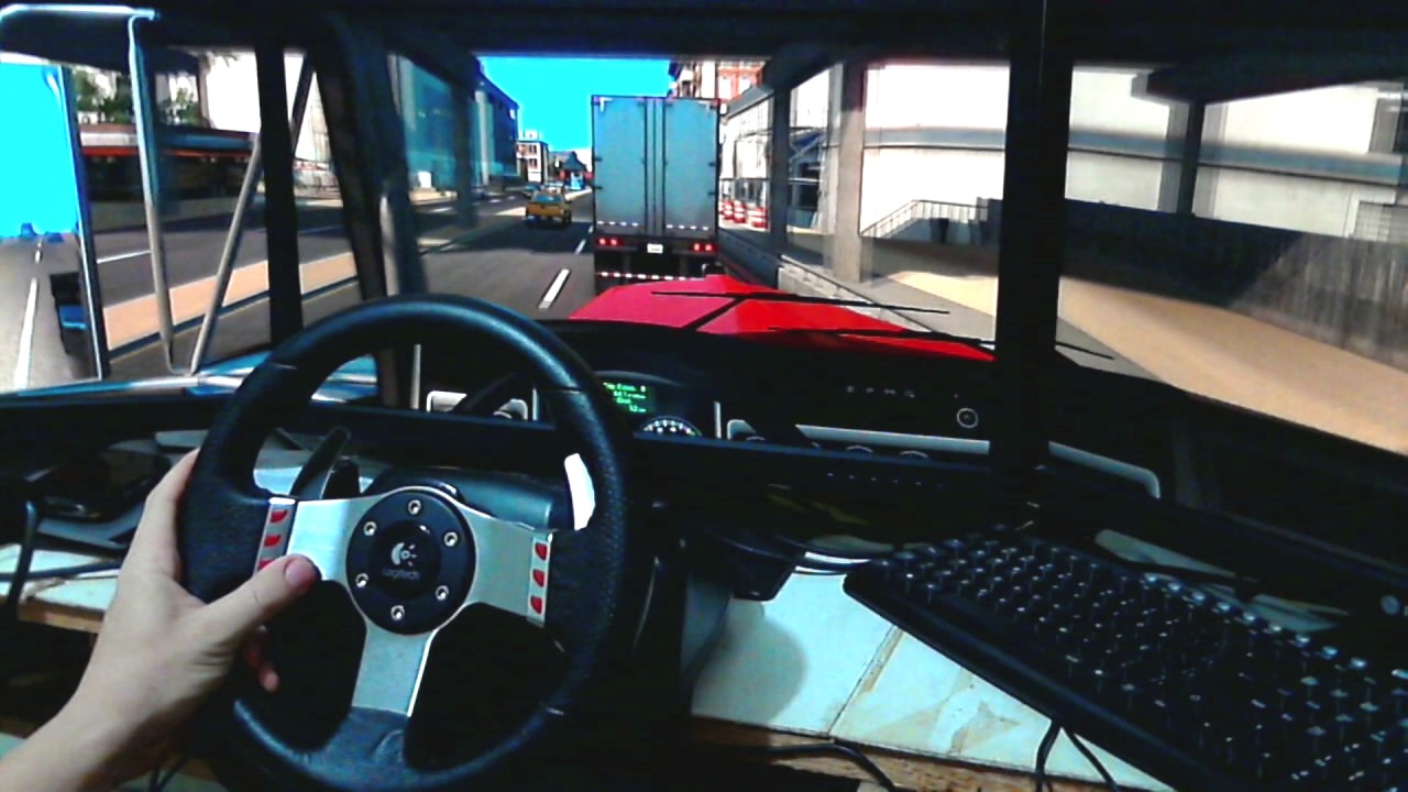 07 American Truck Simulator - 3 Screens G27 Cockpit - YouTube