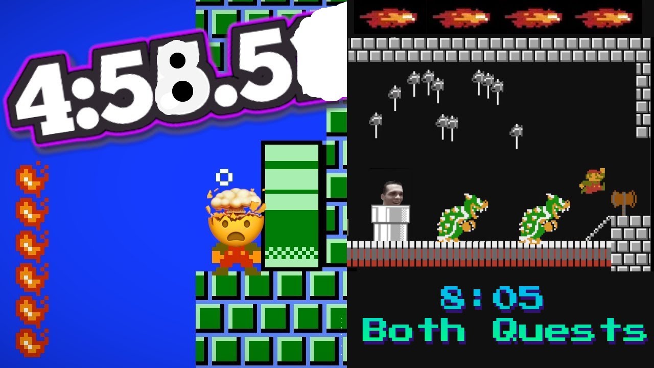 Super Mario Bros. Both Quests in 8:05.417 - YouTube