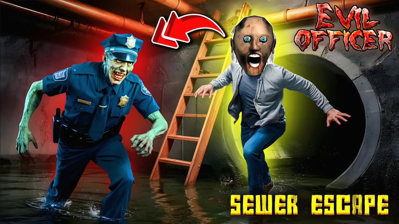 Sewer Escape in Evil officer 😱|Full gameplay|On vtg! - YouTube
