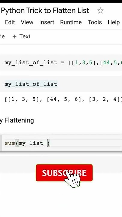 Python Trick to Flatten nested List #Shorts #PythonTricks - YouTube
