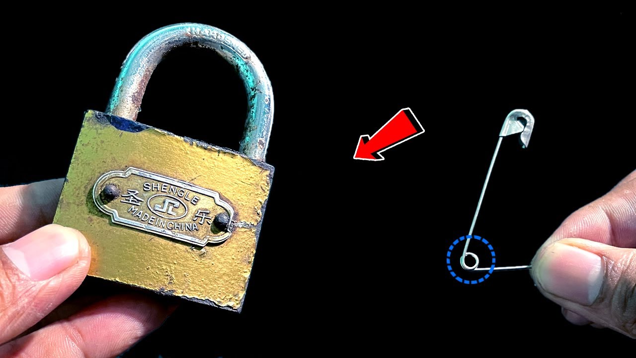 How can we open lock with safety pin 🔓 open lock without key, - YouTube