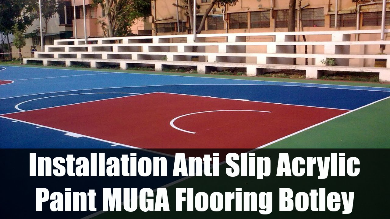 Installation Anti Slip Acrylic Paint MUGA Flooring Botley - YouTube