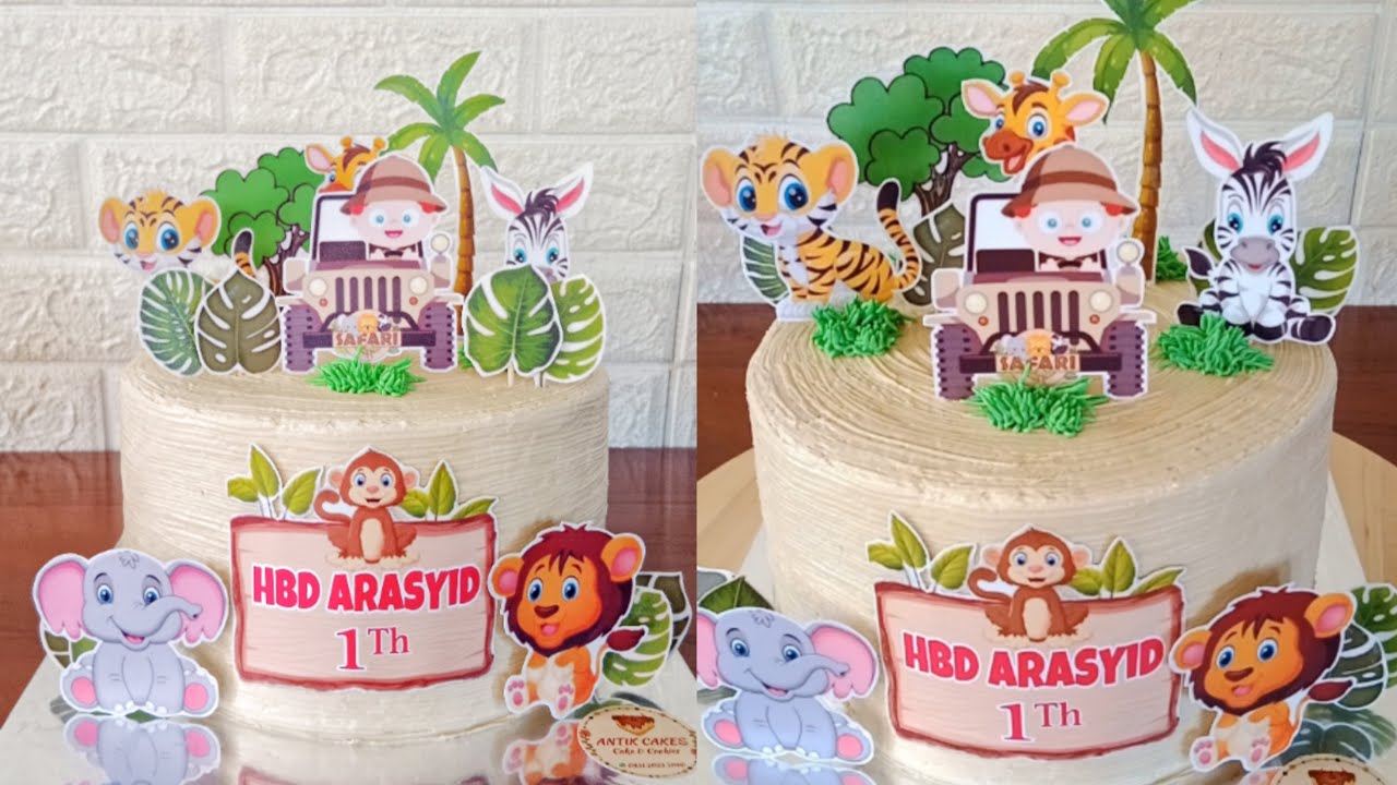 CAKE ULTAH TEMA ANIMAL - YouTube