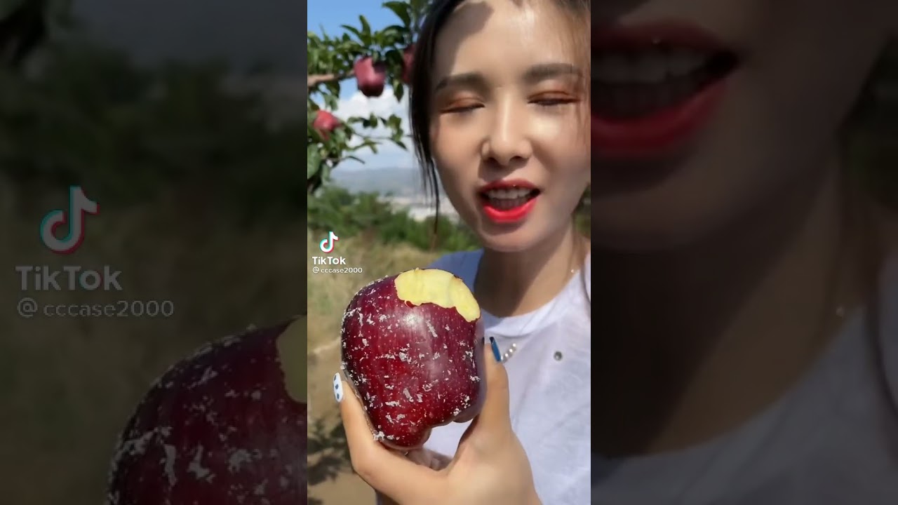 Cute Girl 🙂 Eating 😋 Apple 🍎 Fruit Real Food King 👑 Tiktok Viralshorts Youtube