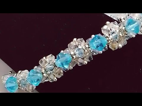 DIY Jewellery making,Bicone beads bracelet,Easy pattern. - YouTube