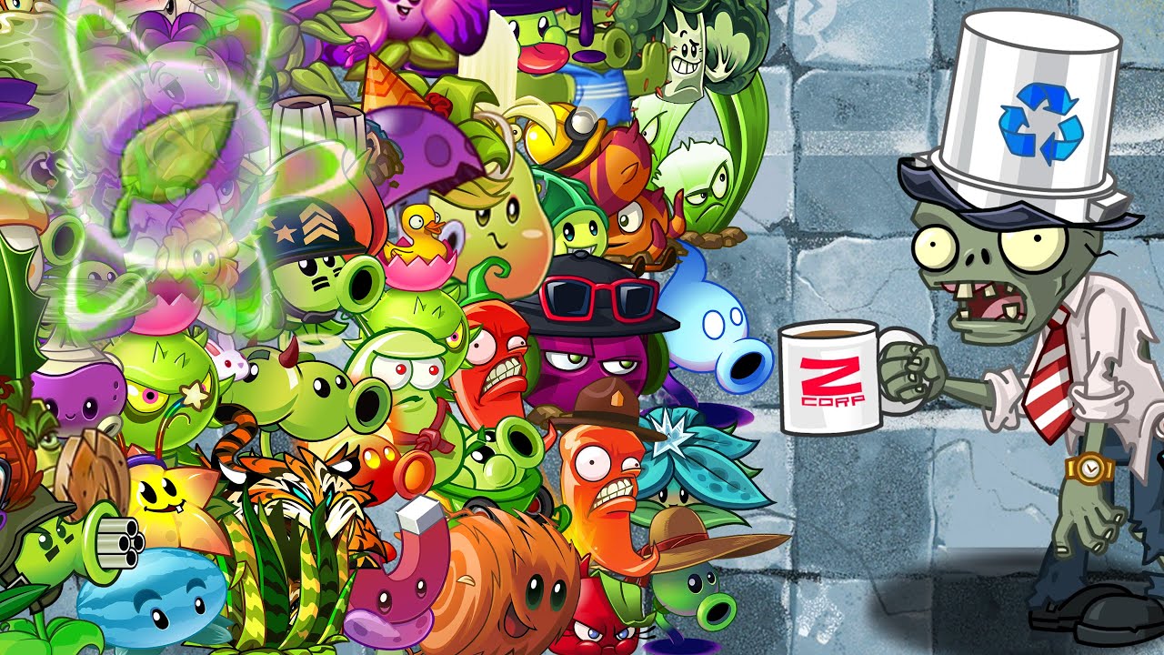 PvZ 2 Challenge - The Plant food abilities Vs 40 Z Corp Ball Bucket ...