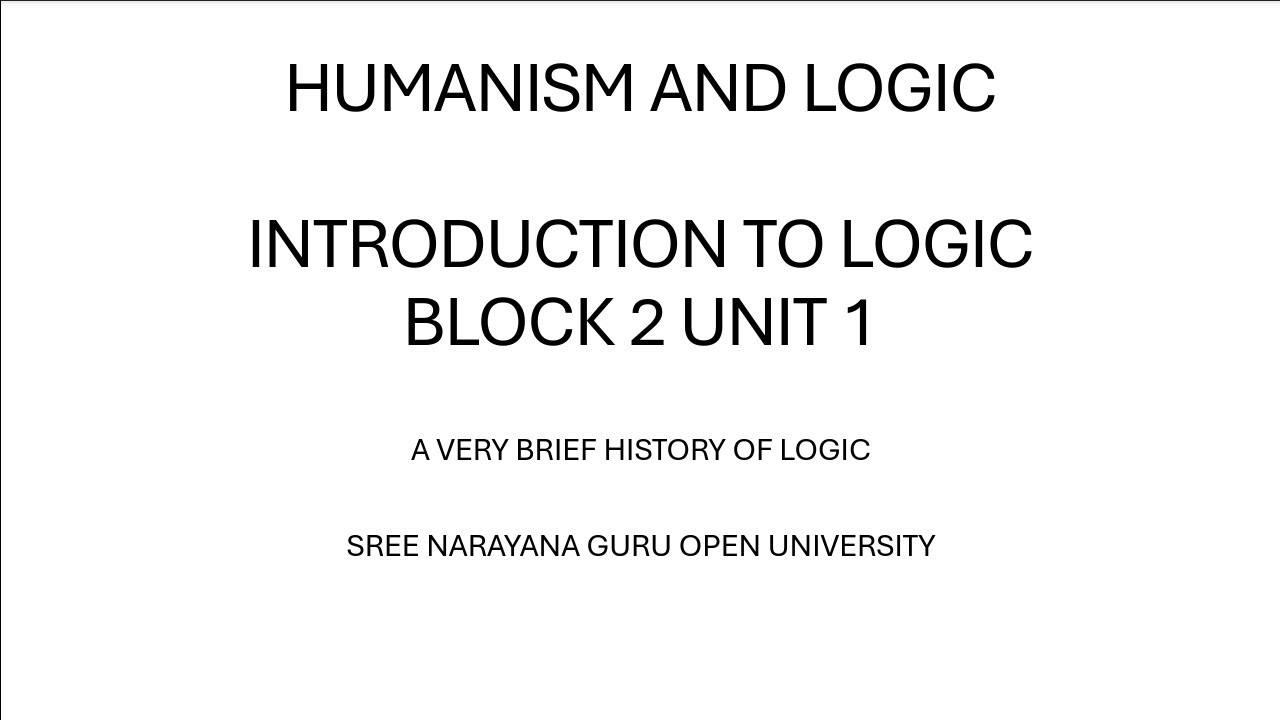 introduction: A very brief history of logic | introduction to logic ...