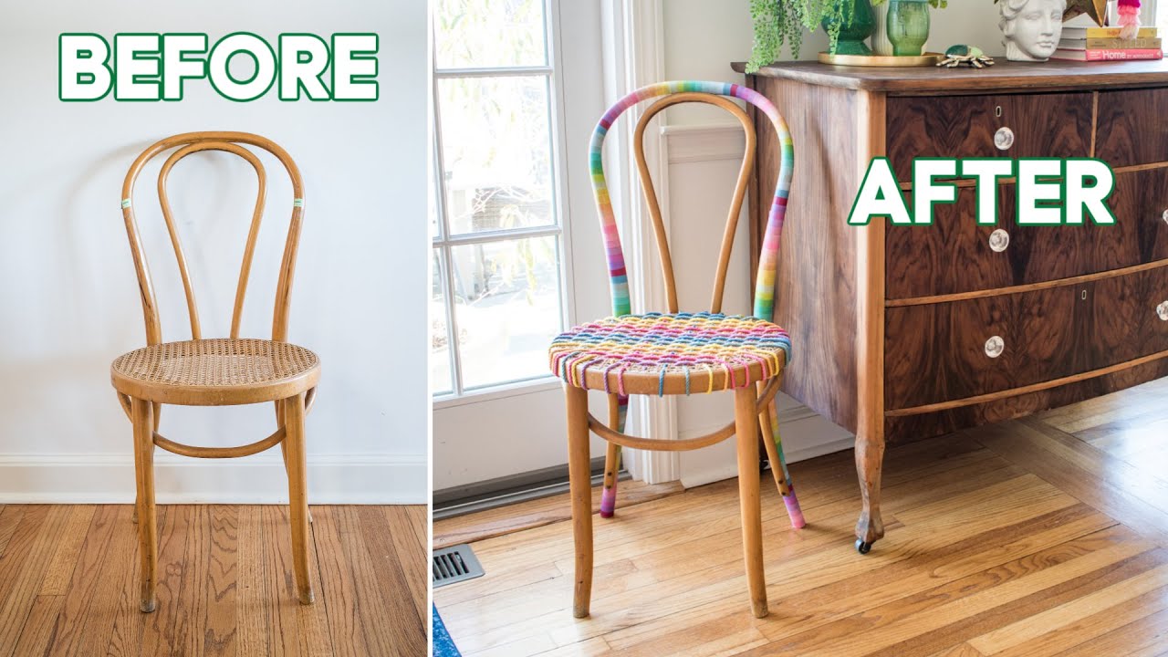 Colorful Thrift Store Chair Makeover - YouTube