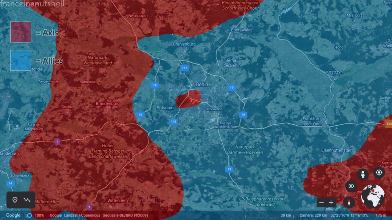 Battle of Berlin in 30 seconds using Google Earth - YouTube