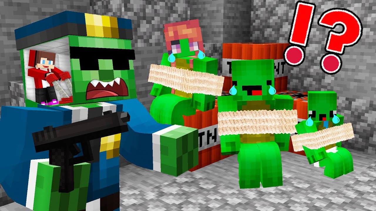 JJ Control Police Zombie MIND to KIDNAP Mikey Family in Minecraft ...
