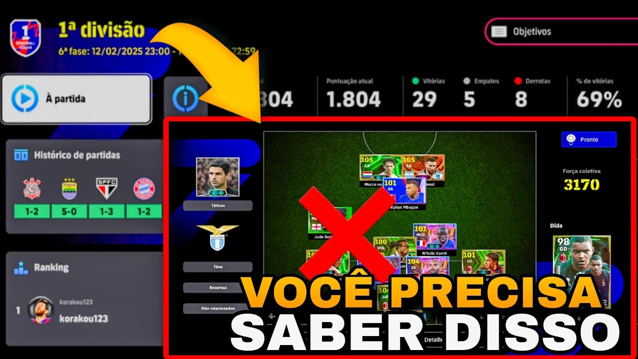 FOI ASSIM QUE SUBIR PARA PRIMEIRA DIVISÃO DO EFOOTBALL 2025💥COMO SUBIR ...