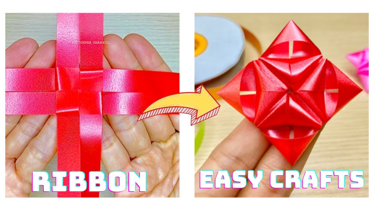 very easy making Thai Art idea with ribbon – Crafts Ribbon Folding ...
