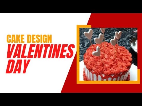 Valentines day simple cake design | Love cake design - YouTube