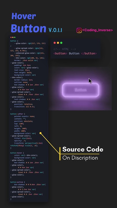 Glowing Hover Button Using HTML & CSS #shorts #asmr #css - YouTube