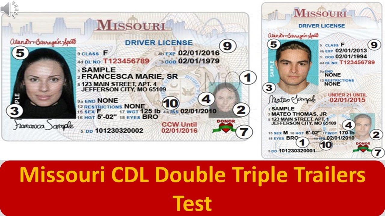 Missouri CDL Double Triple Trailers Test - YouTube