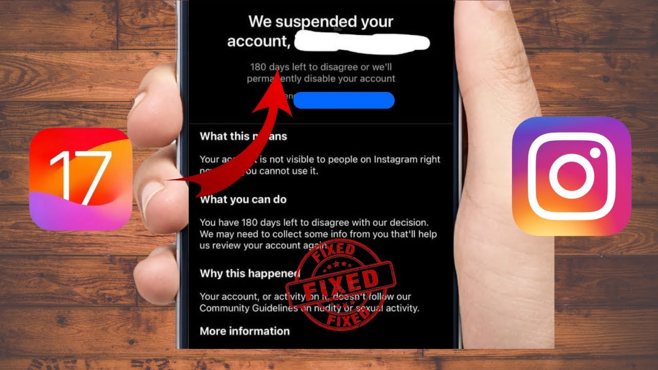 We Suspended Your Account Instagram 180 Days Appeal Problem 2024 YouTube
