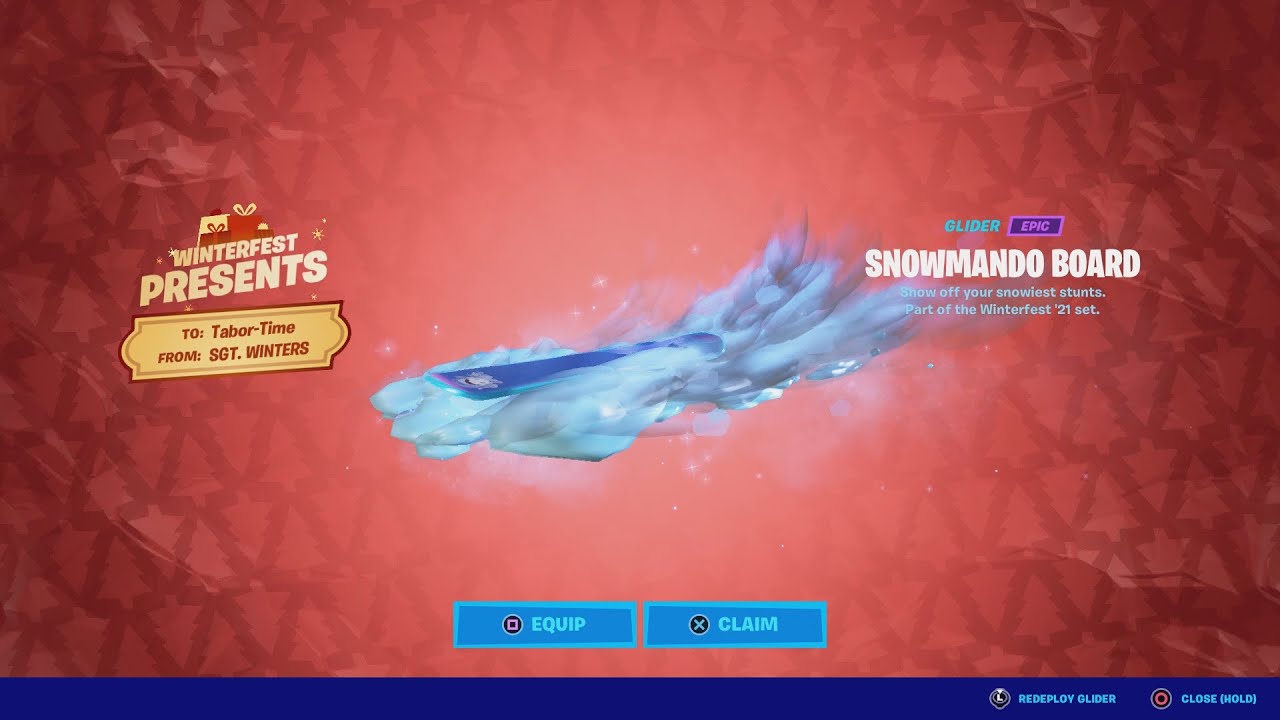 How To Get The FREE Snowmando Board Glider EARLY (Secret Winterfest ...