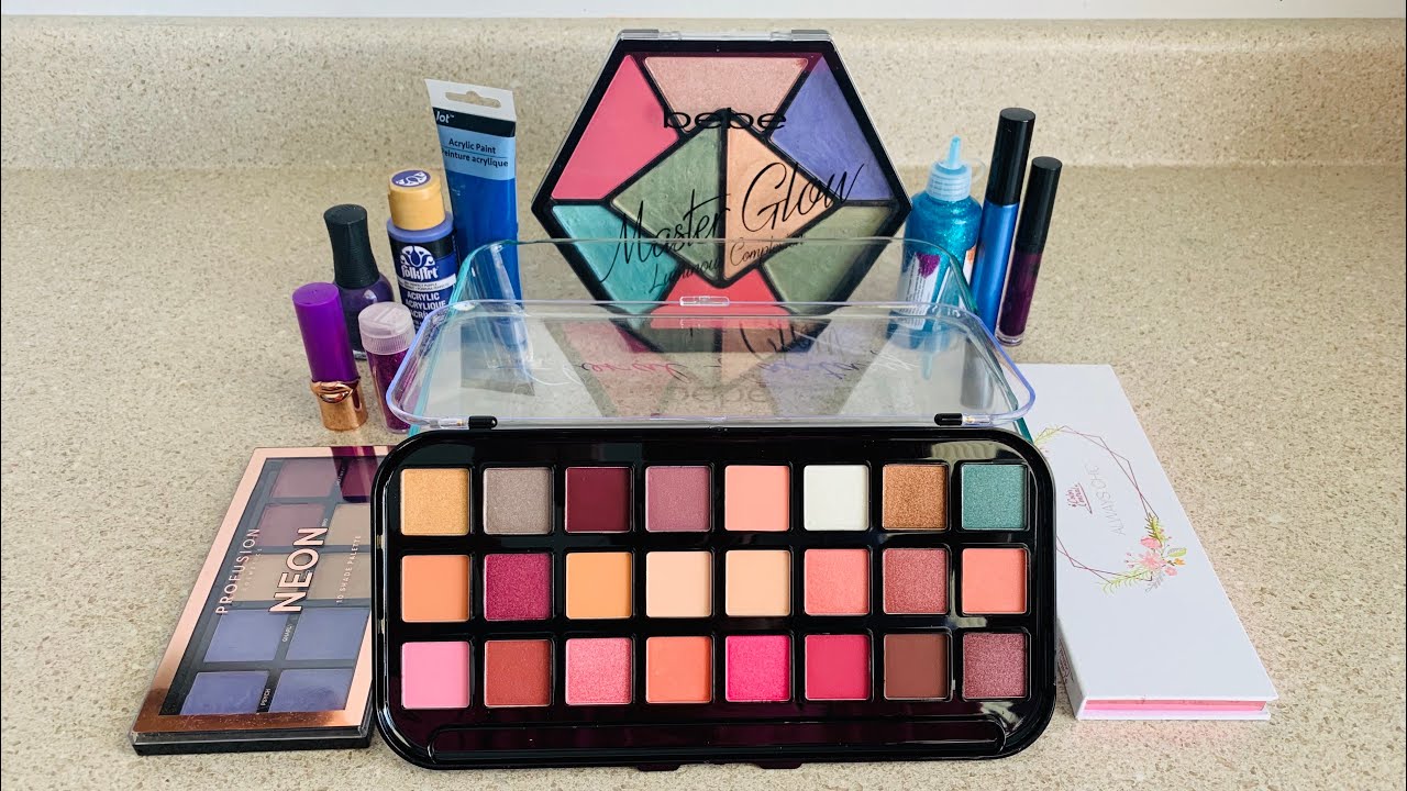 ''EYESHADOWS SCRAPING'' (MIXING MAKEUP EYESHADOWS INTO SLIME ...