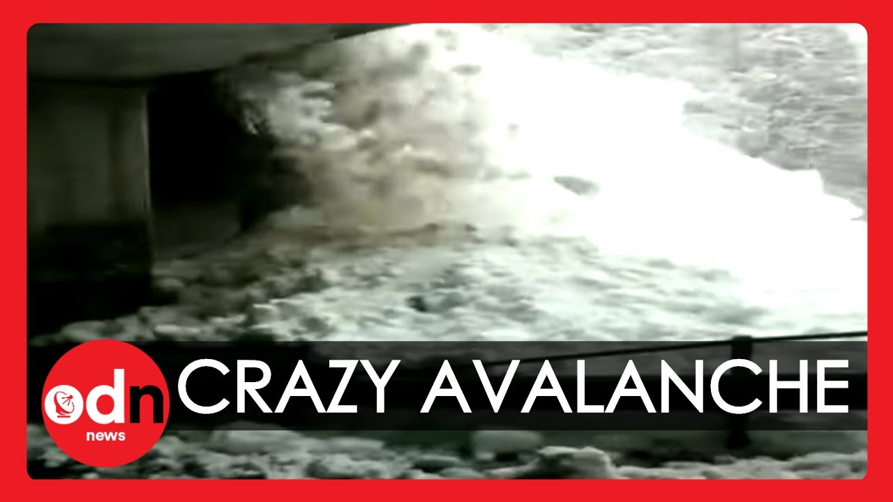 Spectacular Video of Avalanche Sweeping Across Swiss Alpine Road - YouTube