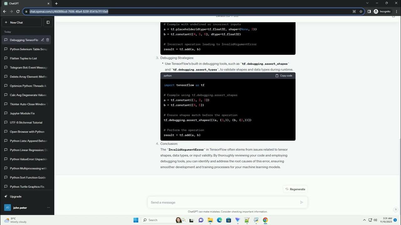 I Am Getting Following Error Tensorflow Python Framework Errors Impl Invalidargumenterror Youtube
