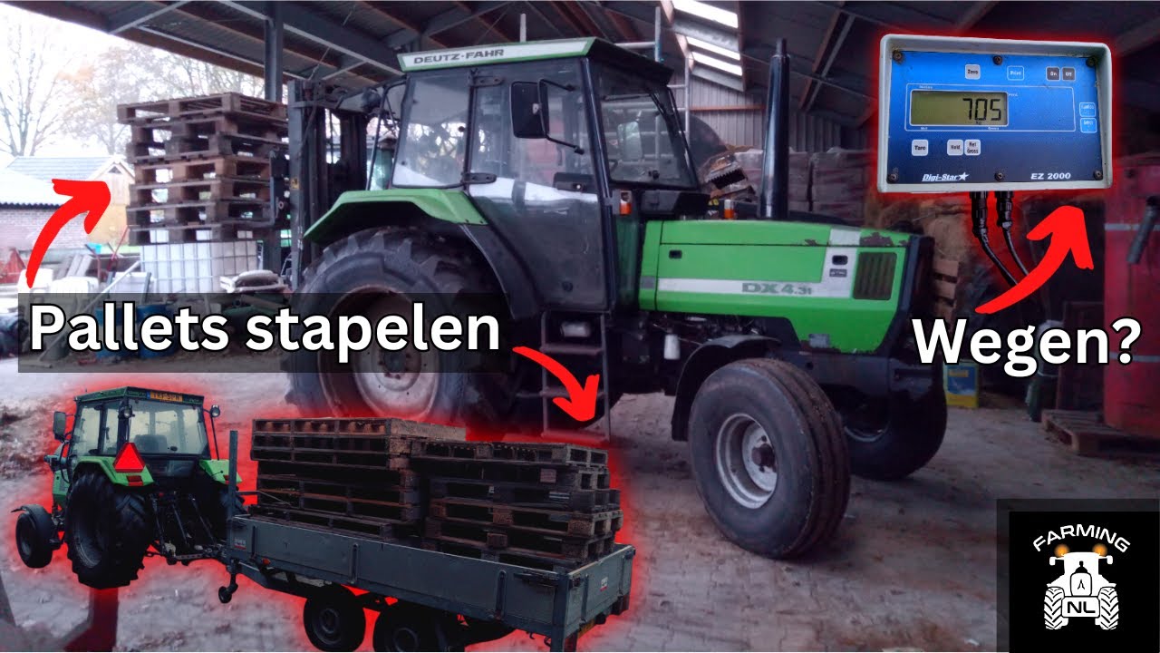 Doet de weegschaal het goed? Paletten opstapelen - Farmvlog - YouTube