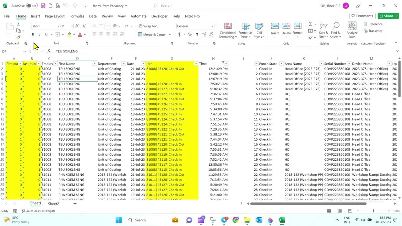 របៀបដាក់ពាក្យសម្ងាត់ Excel | How to set passwords in excel - YouTube