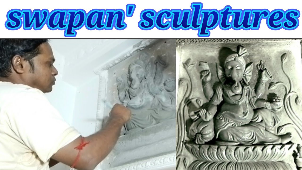 how to make cement design/ganesh murti #mandir #temple - YouTube