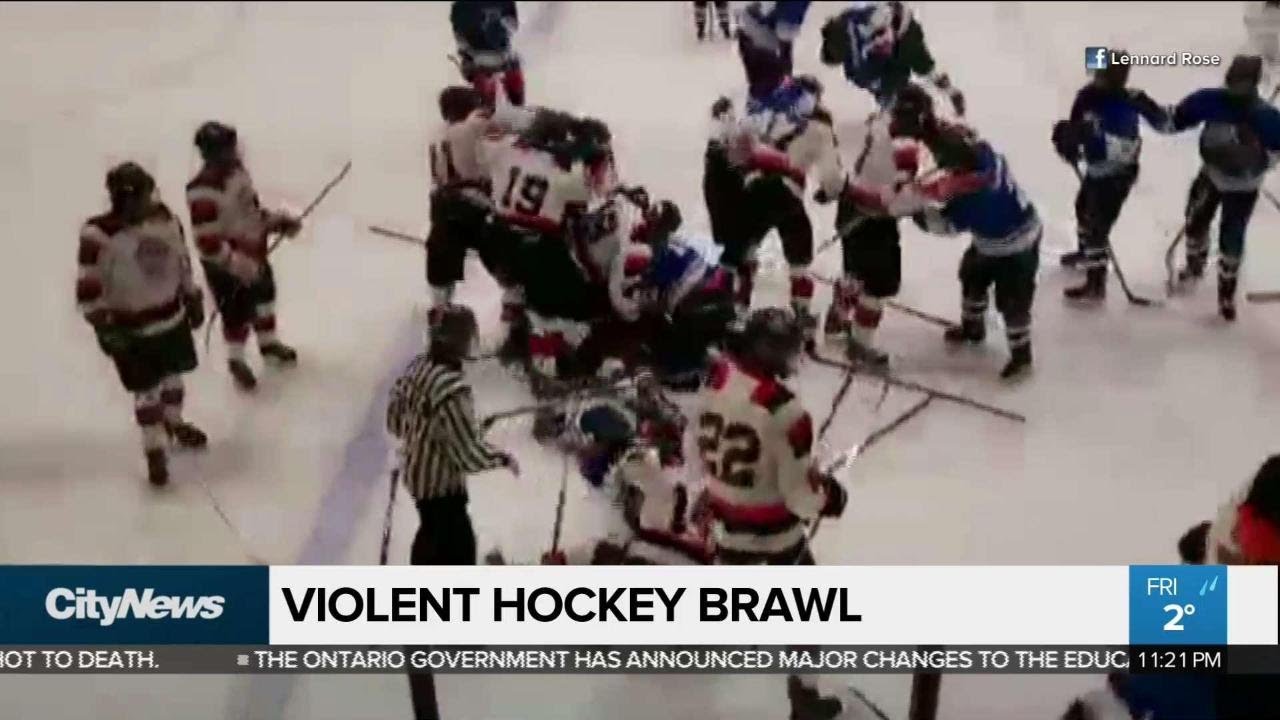 Police investigating violent youth hockey brawl - YouTube