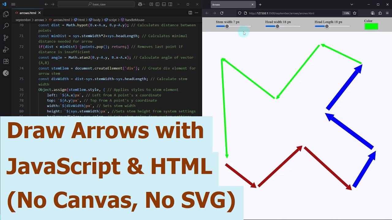 Draw Arrows with JavaScript & HTML (No Canvas, No SVG) - YouTube
